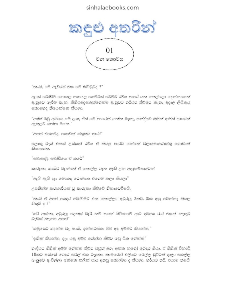 Kandulu Atharin – Chalani Gunasekara | Sinhala Novels